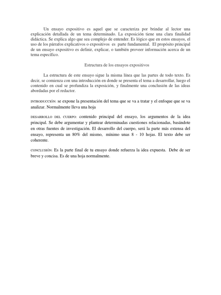 Ensayo Expositivo | PDF