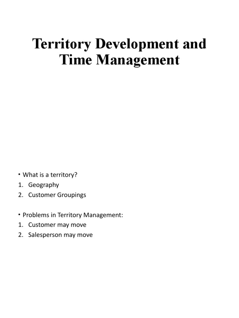 Territory Design | PDF | Sales | Business Economics