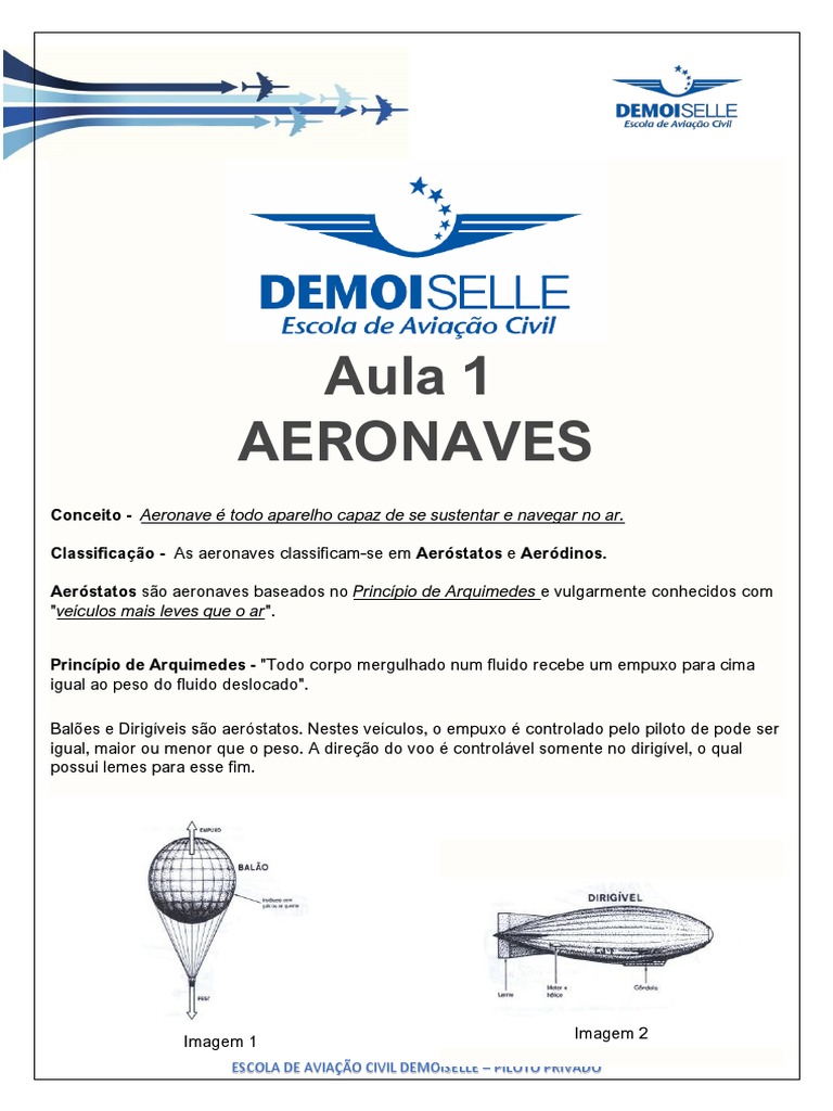Aula 1 - Conceitos Básicos de Aeronaves | PDF | Aeronave | Helicóptero