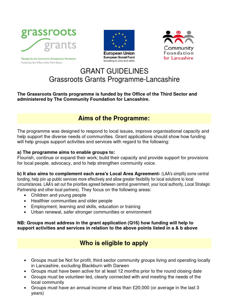 Grassroots Grants Application Form | PDF | Refugee | Race And Ethnicity ...