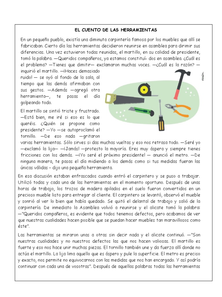 El Cuento de Las Herramientas | PDF