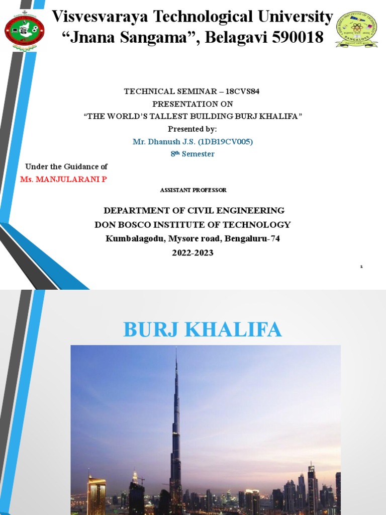 Technical Seminar - 18Cvs84 Presentation On "The World'S Tallest ...