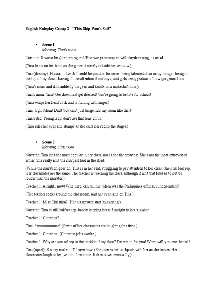 "This Ship Won't Sail: Roleplay Script" | PDF
