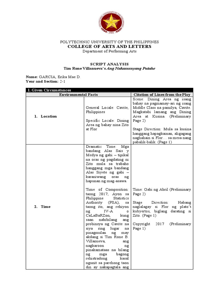 GARCIA - 1 - Script Analysis | PDF