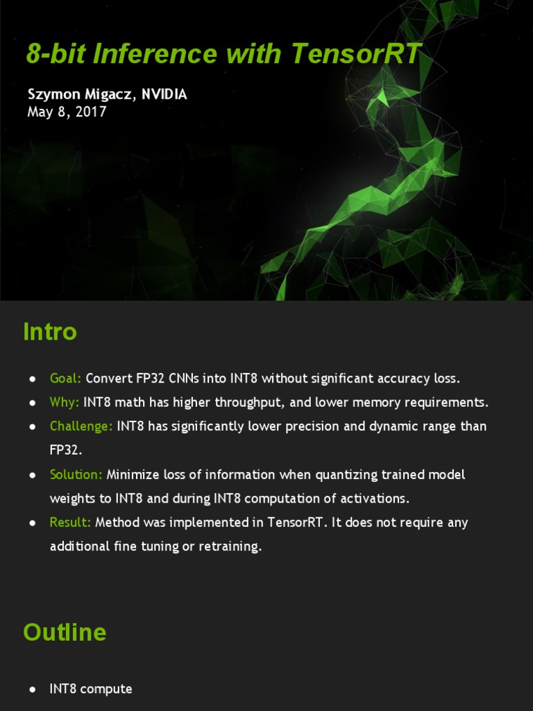 8 Bit Inference With TensorRT | PDF | Integer (Computer Science) | Applied Mathematics