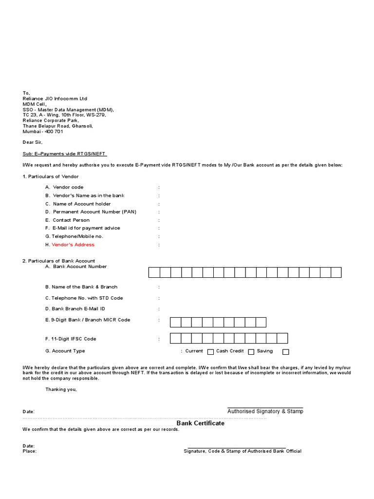 Vendor's Address:: Authorised Signatory & Stamp | PDF