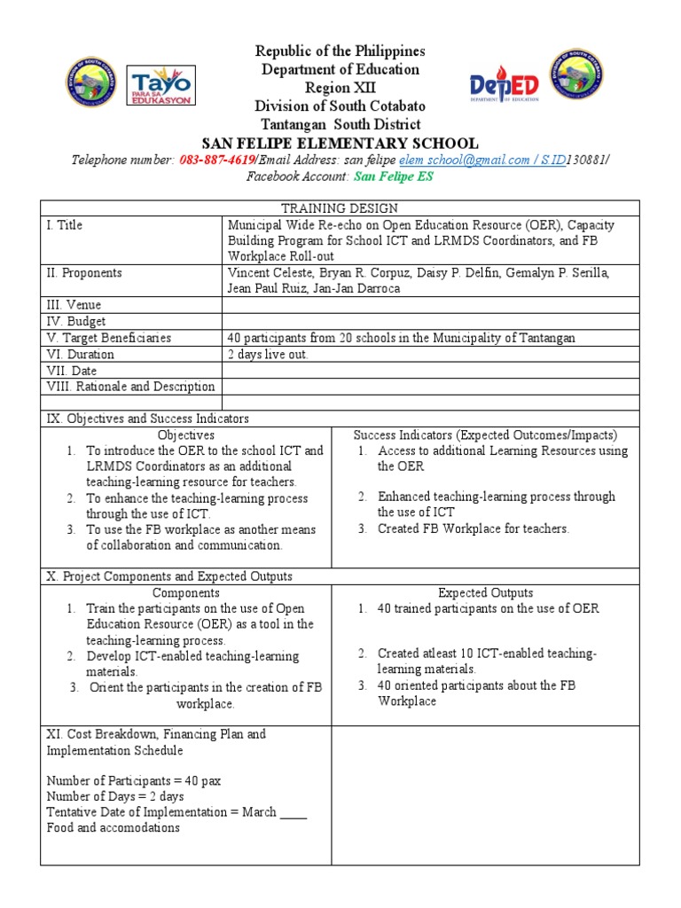 Training Design On District Re-Echo | PDF