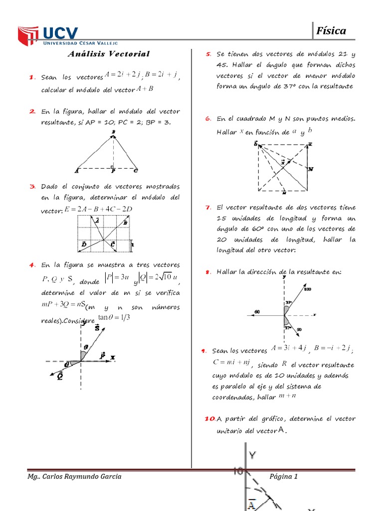 Practica de Vectores | Descargar gratis PDF | Vector Euclidiano | Geometría