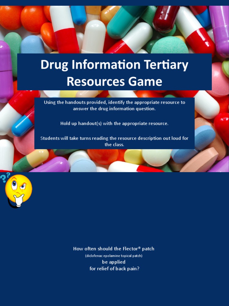 Drug Information Tertiary Resources Game | PDF | Pharmacology | Pharmacy
