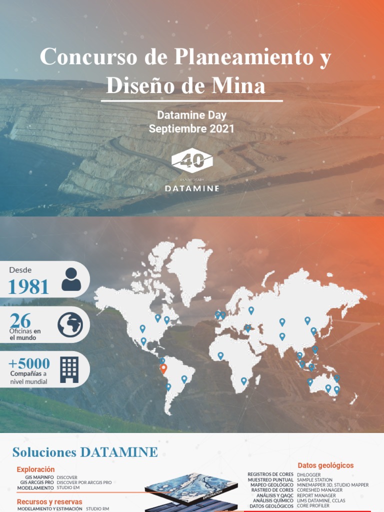 Concurso de Planeamiento y Diseño de Mina: Datamine Day Septiembre 2021 | Descargar gratis PDF ...