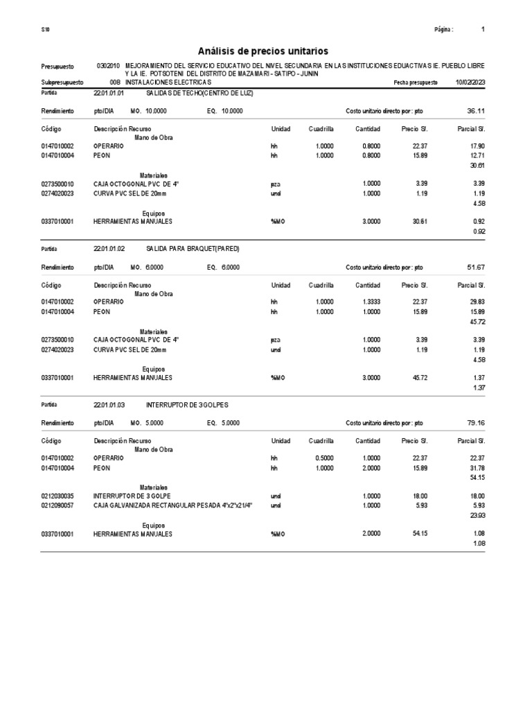 apu instalaciones electricas | PDF | Ingeniería de Edificación | Materiales