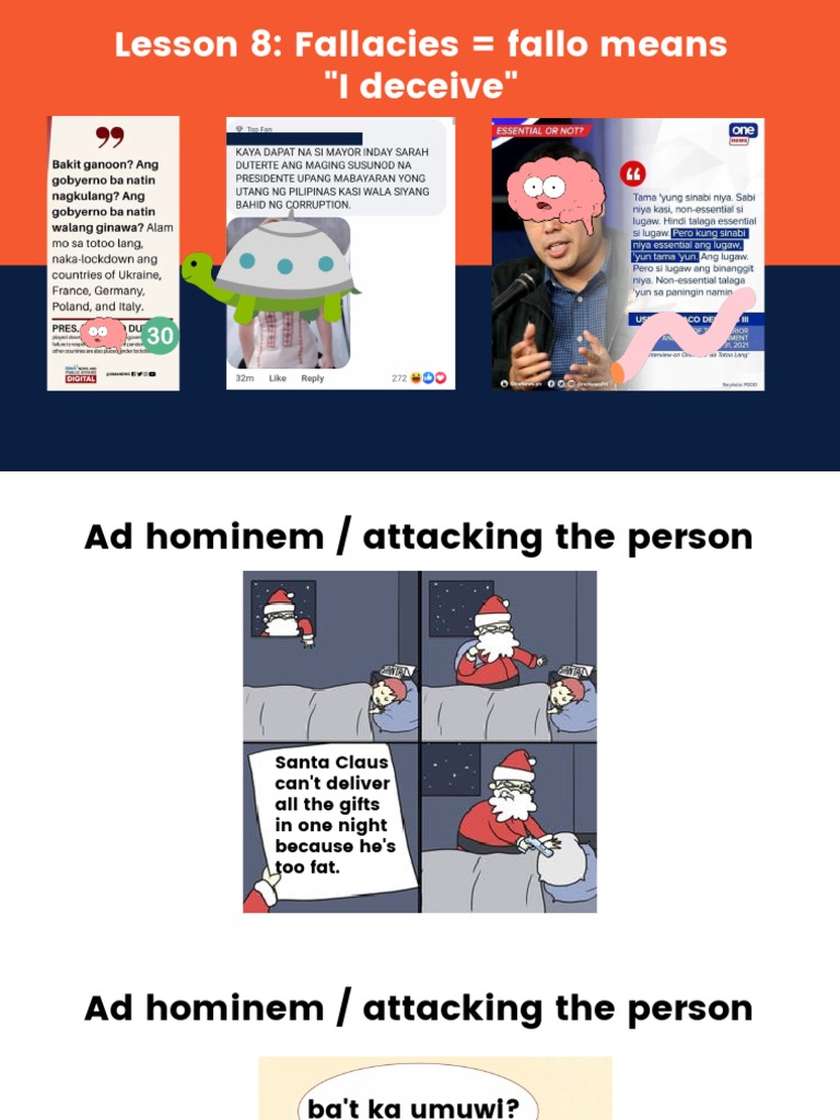 Lesson 8 Fallacies | PDF | Persuasion | Rhetorical Techniques