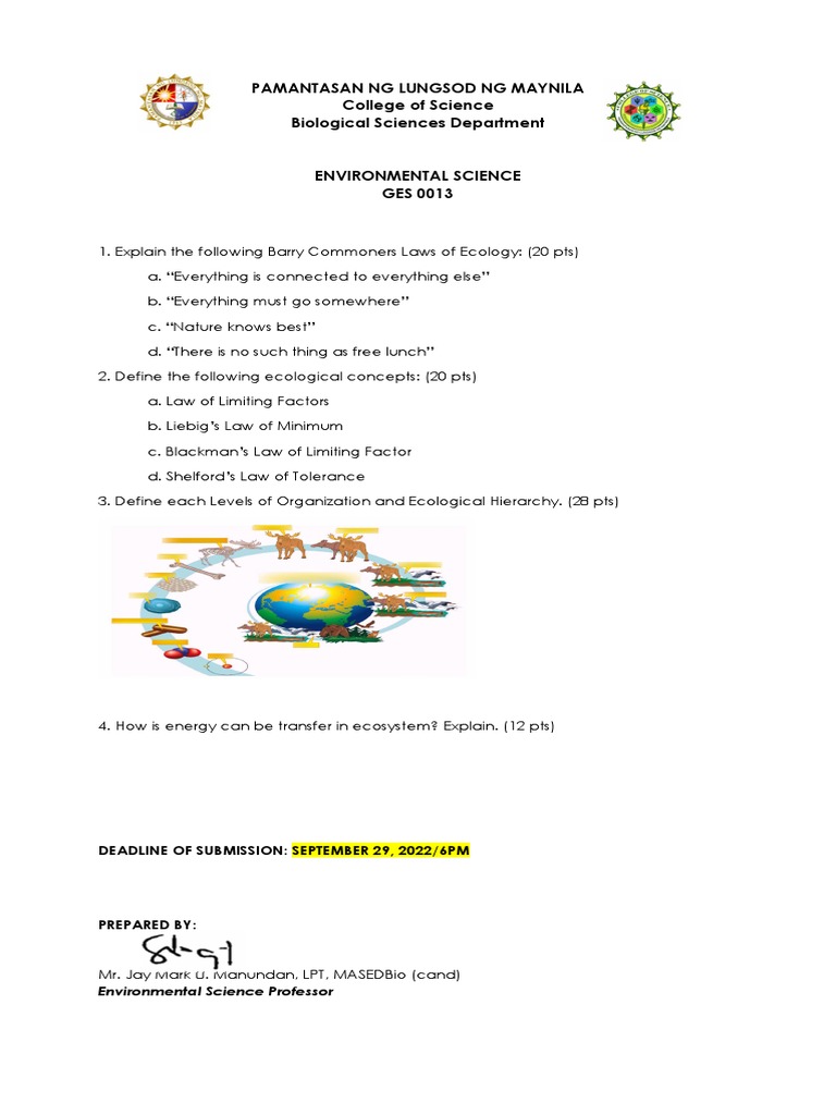 Task 2 - Ecological Concepts | PDF