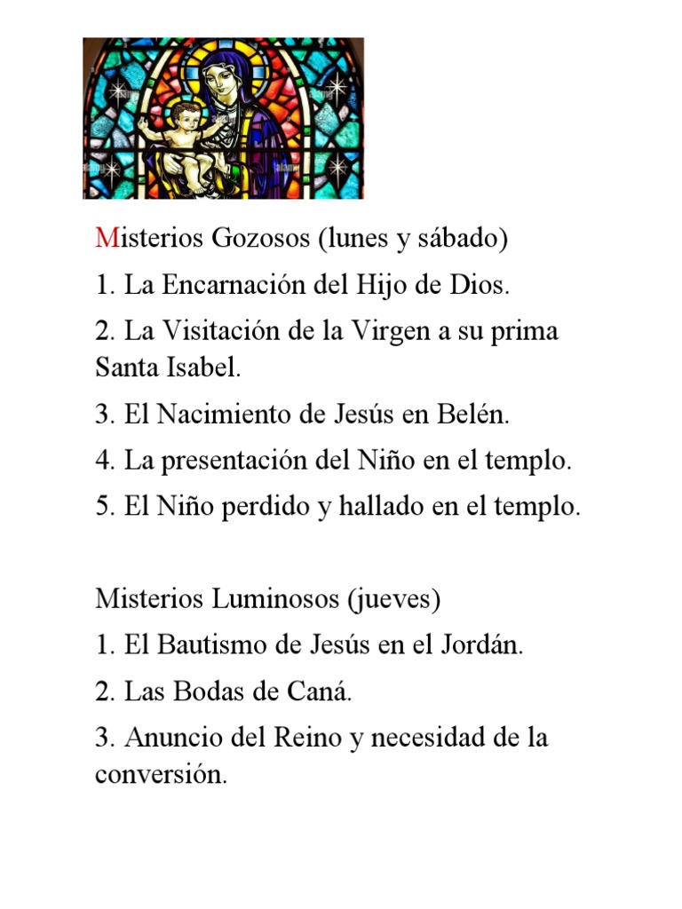 Misterios Gozosos | PDF