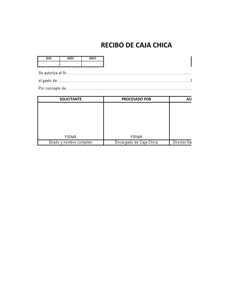 Recibo Caja Chica