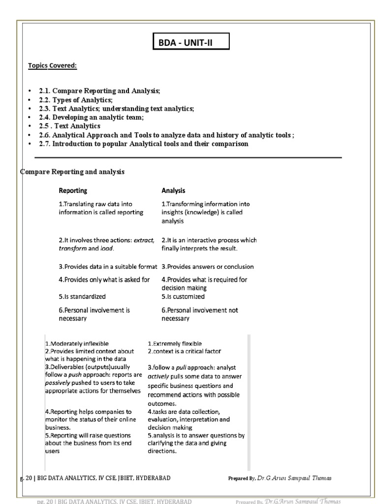 Bda - 2 Unit | PDF | Analytics | Data Analysis Bda - 2 Unit | PDF | Analytics | Data Analysis