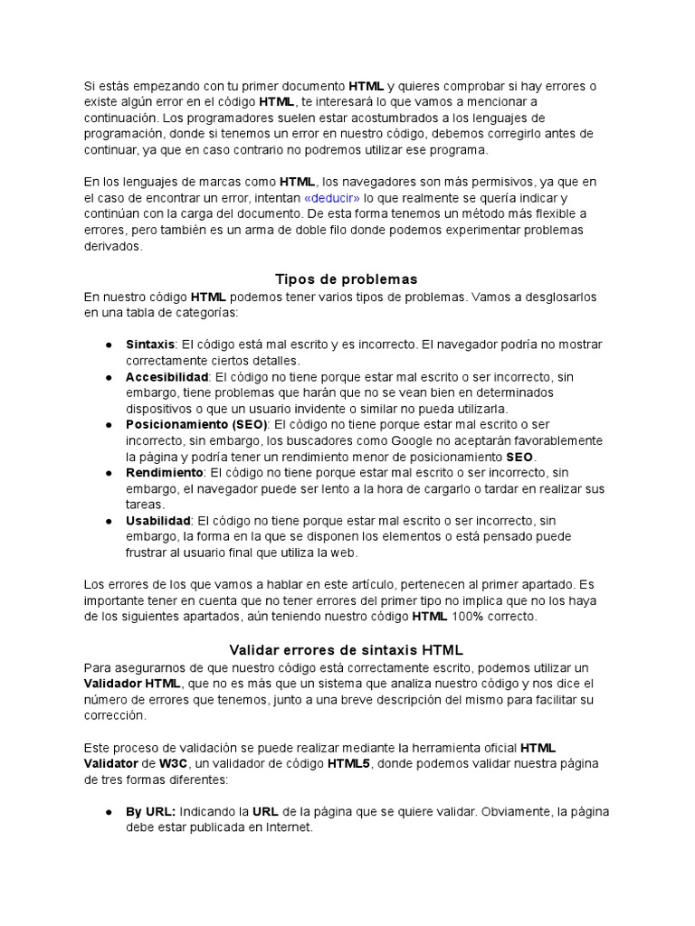 5) Validación de Errores HTML | PDF | Informática | Tecnología