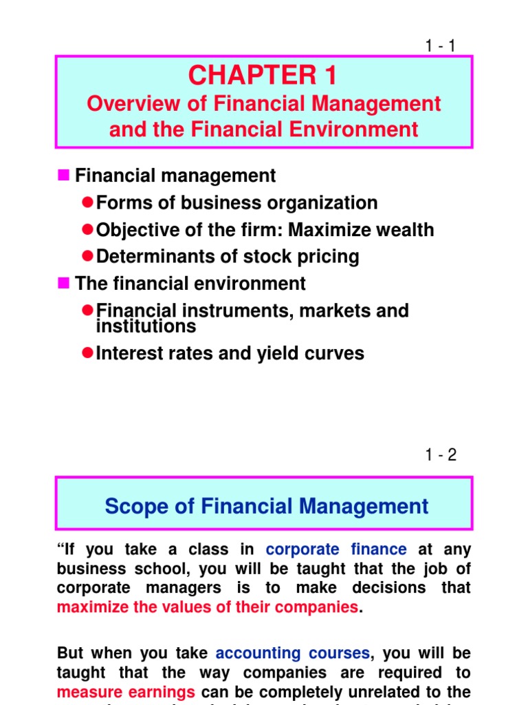 Overview of Financial Management and The Financial Environment | PDF