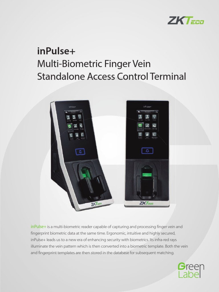 Inpulse Plus | PDF | Access Control | Biometrics