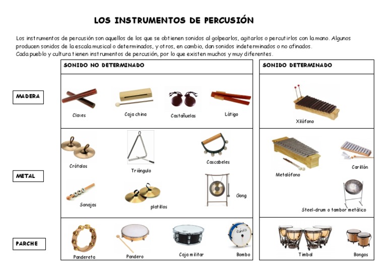 Tipos de Instrumentos de Percusión | PDF