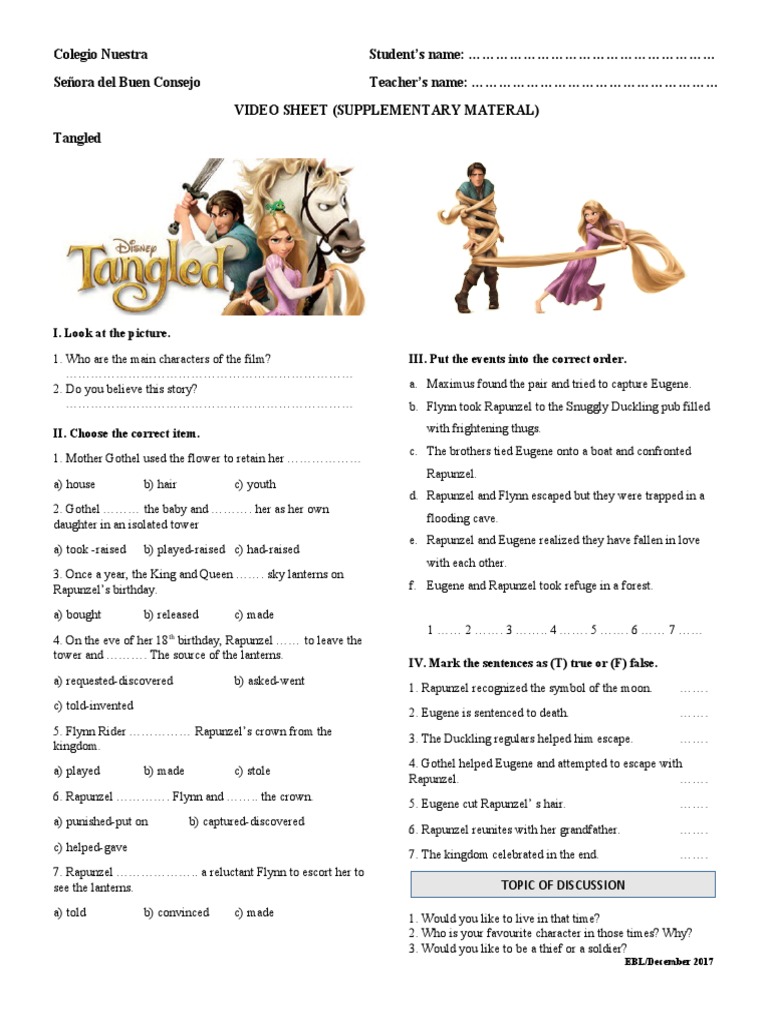 Video Sheet Tangled | PDF