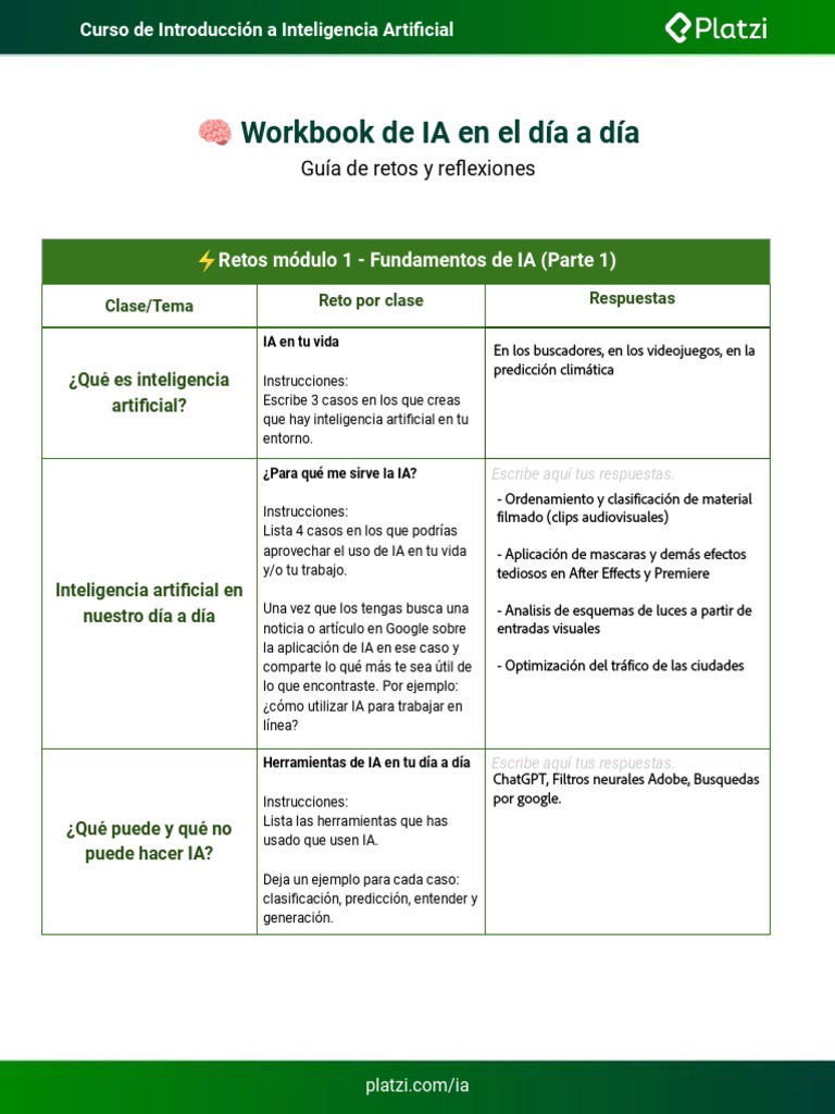 Workbook de Ia en El Dia A Dia | PDF | Inteligencia artificial ...