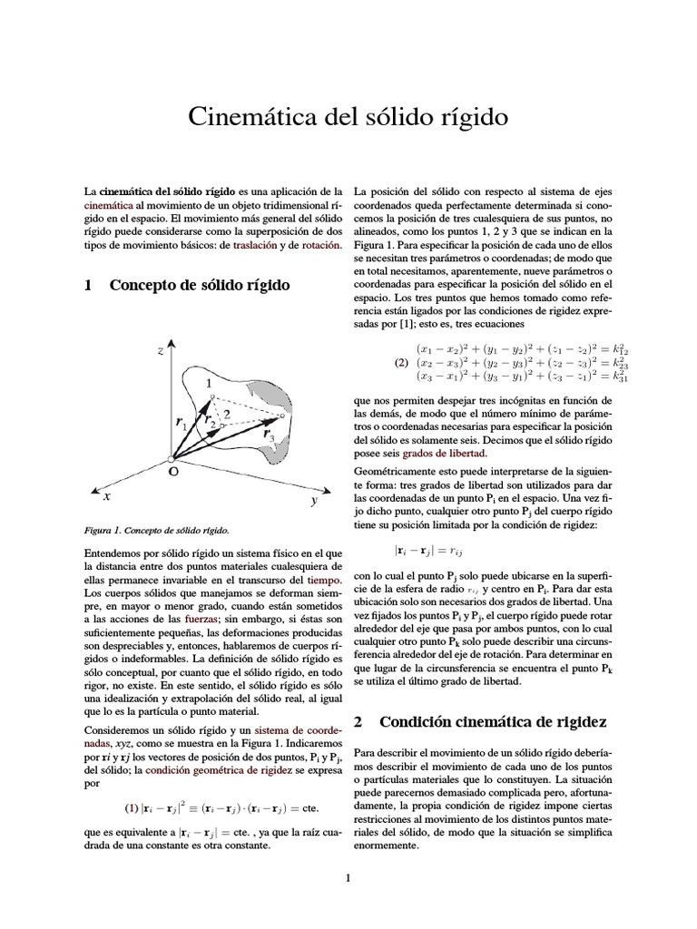 Cinemática Del Sólido Rígido | PDF | Rotación | Velocidad