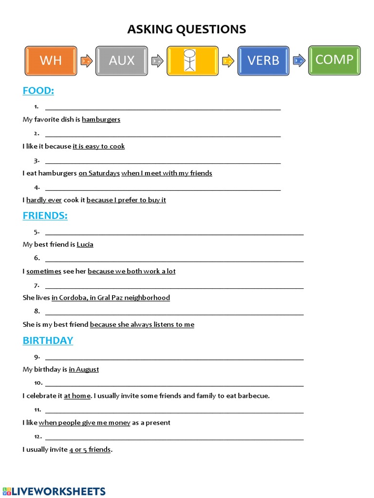WH AUX Verb Comp: Asking Questions | PDF