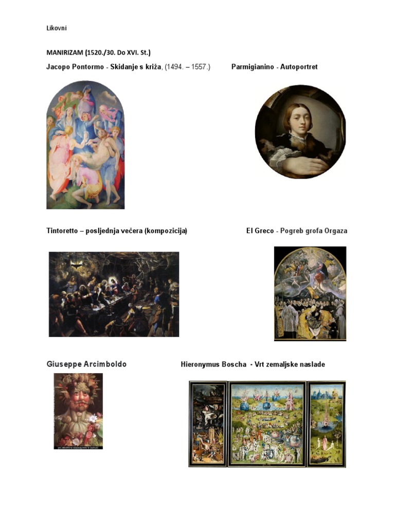 MANIRIZAM (1520./30. Do XVI. ST.) : Likovni | PDF