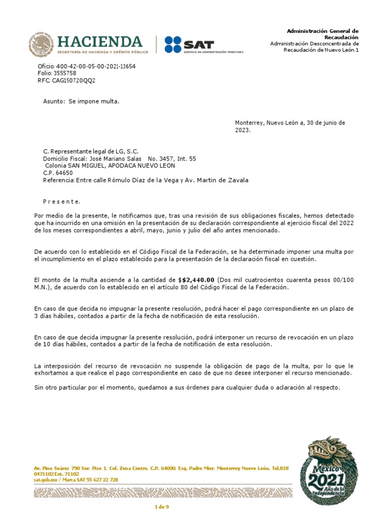 Multa | PDF | Impuesto sobre la renta | Impuestos