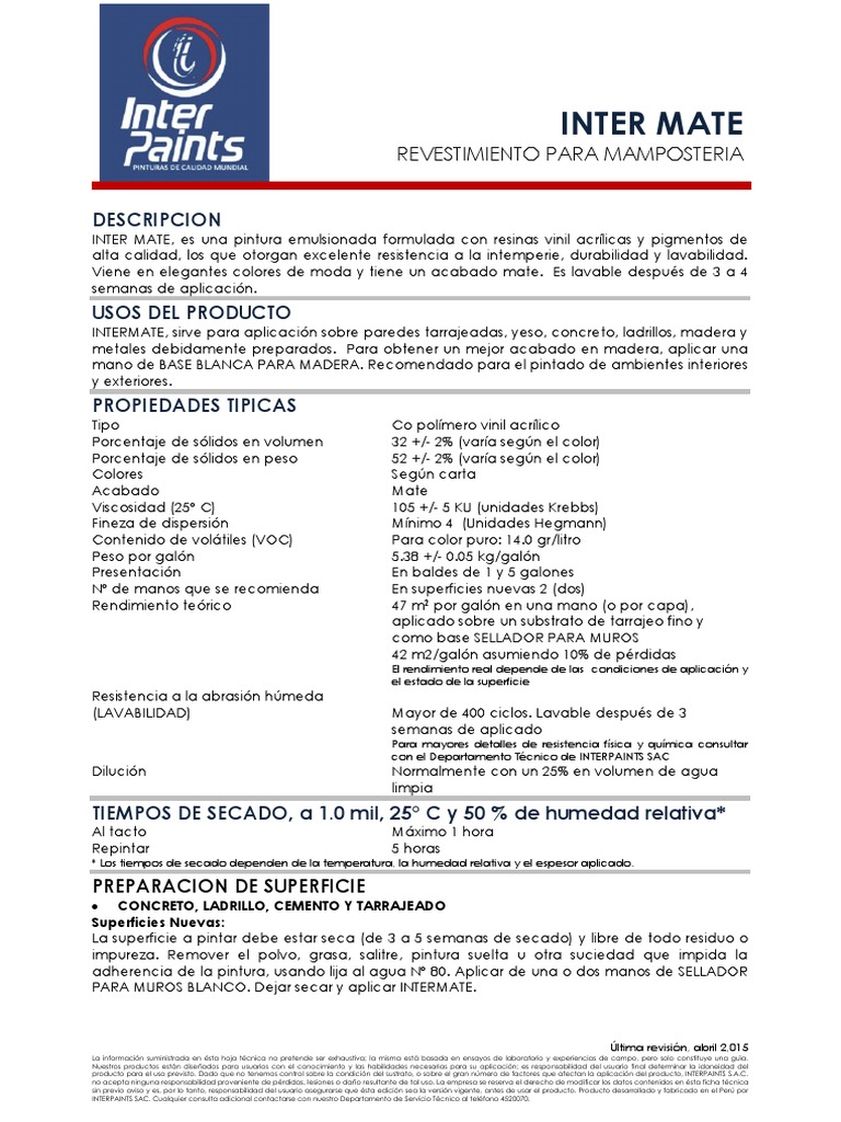 Inter Mate | PDF | Pintar | Química