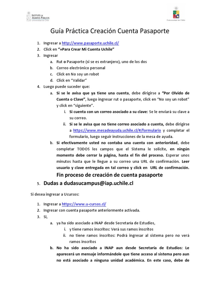 Tutorial para Crear La Cuenta Pasaporte | PDF | Crecimiento personal y ...