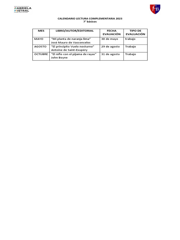 Ev. Complementarias 2023 | PDF