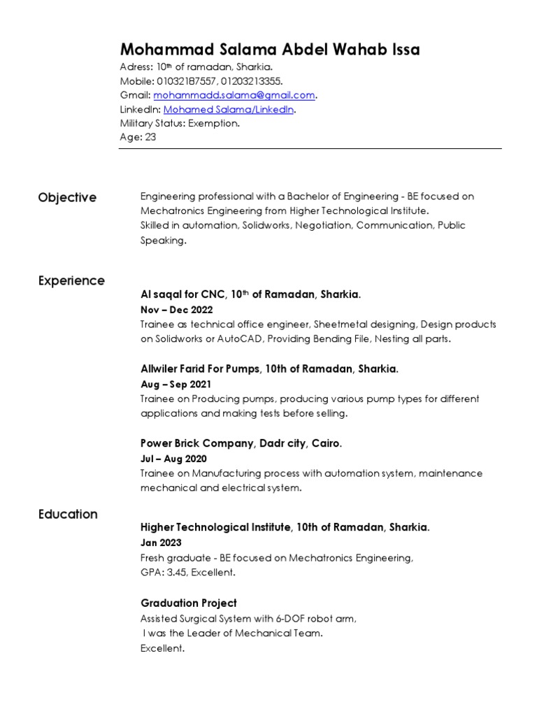 Mohammad Salama Abdel Wahab Cv Download Free Pdf Programmable Logic Controller Automation