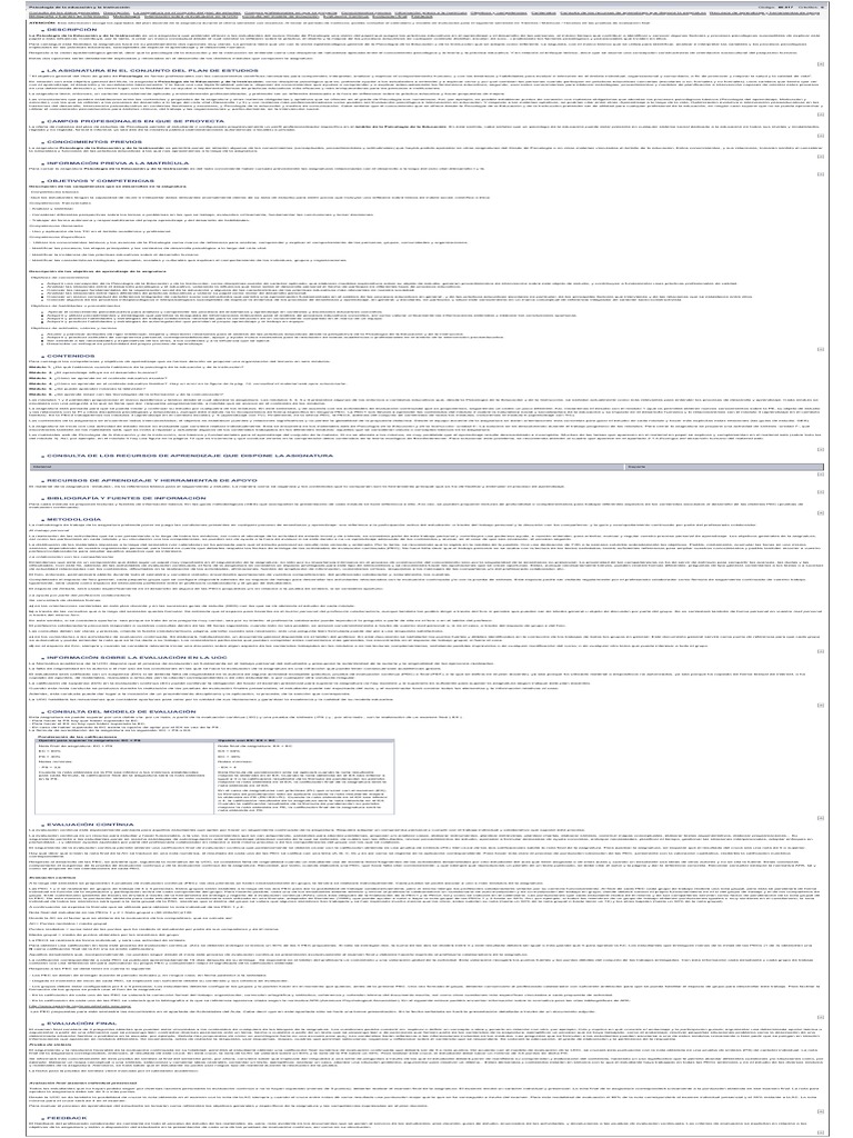 Plan Docente (Inicial) | PDF | Sicología | Aprendizaje