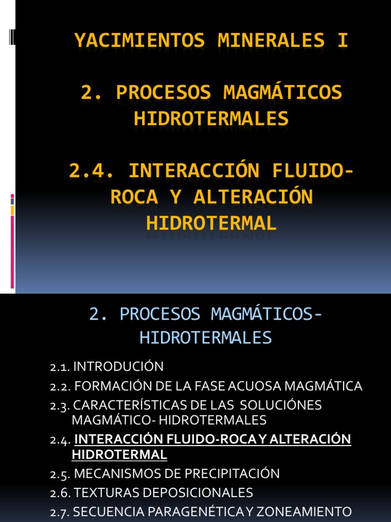 Alteración Hidrotermal y Yacimientos | PDF | Minerales | Química