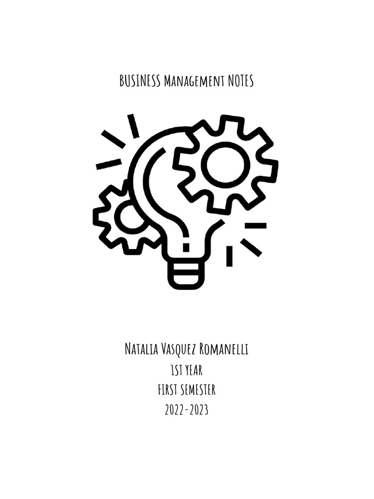 BUSINESS Management NOTES: 1St Year First Semester 2022-2023 | PDF ...