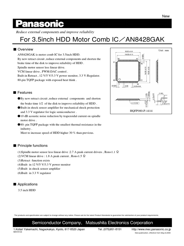 HDD Motor Comb IC Specs | PDF | Hard Disk Drive | Amplifier