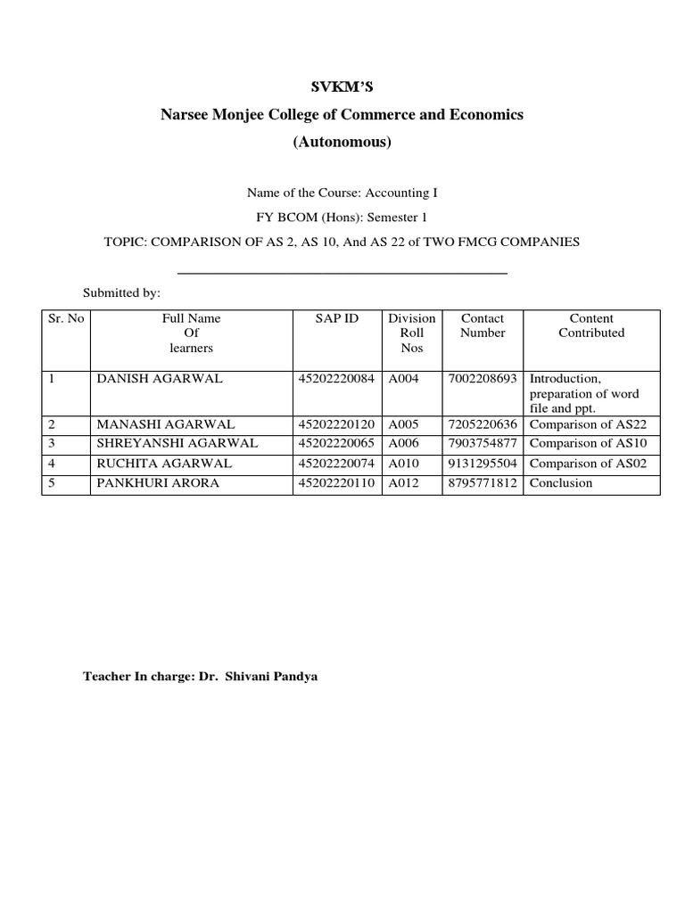SVKM'S Narsee Monjee College of Commerce and Economics (Autonomous) | PDF
