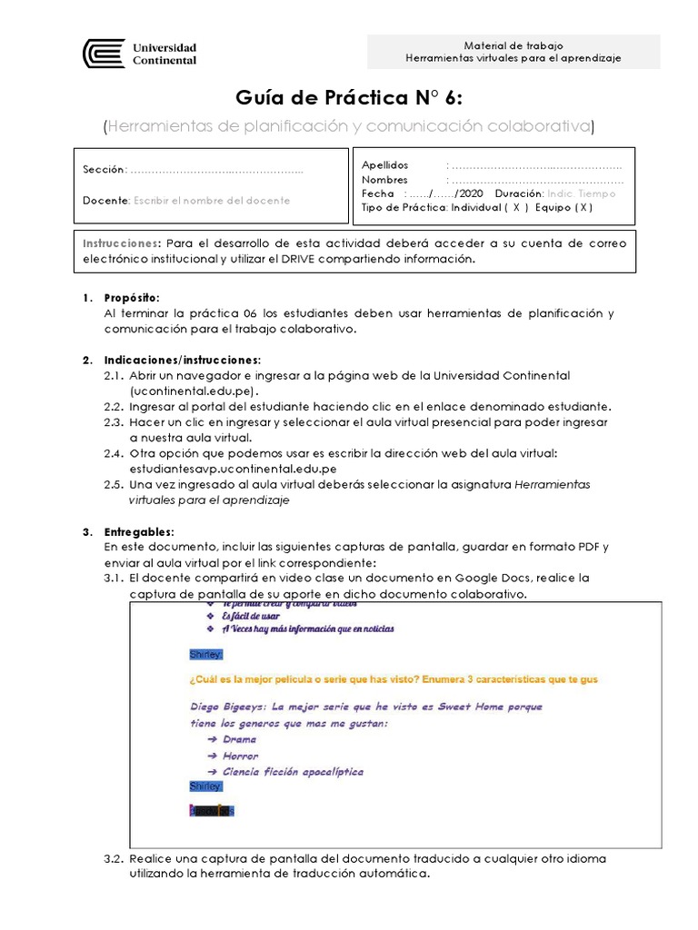 Guía de Práctica #6:: Herramientas de Planificación y Comunicación ...