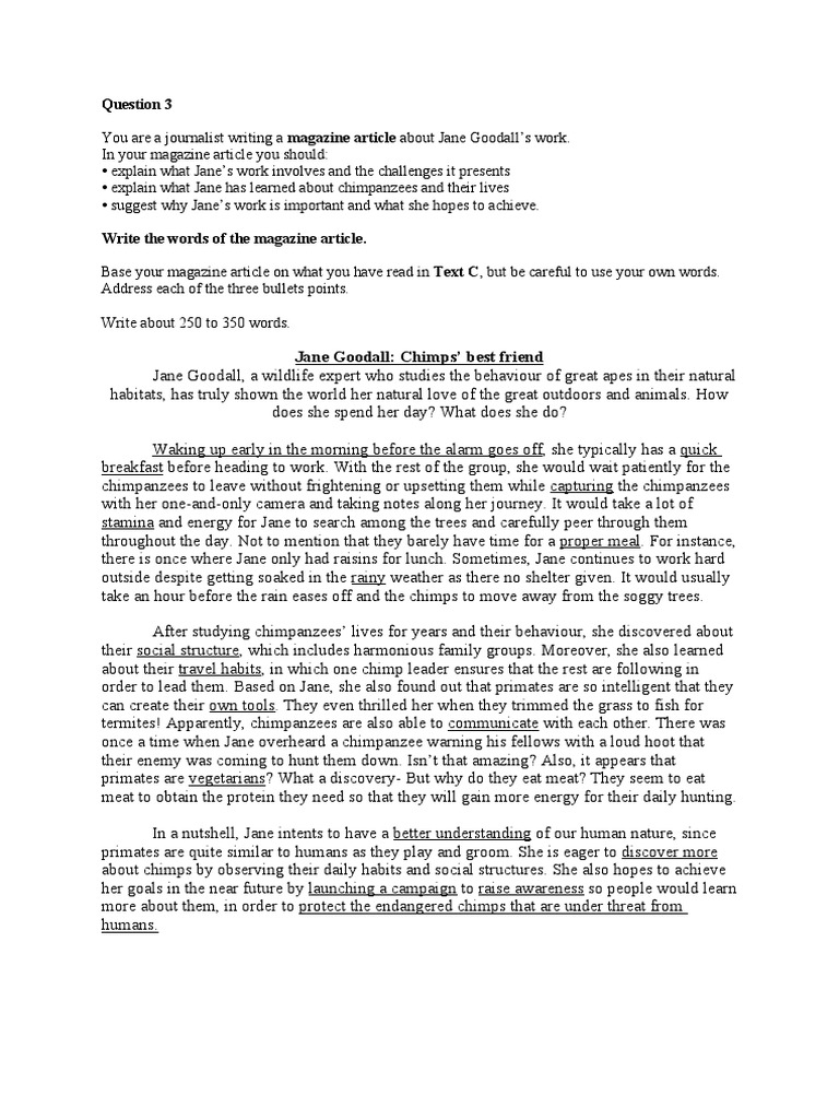 Jane Goodall: Chimps' Best Friend | PDF | Chimpanzee | Ethology