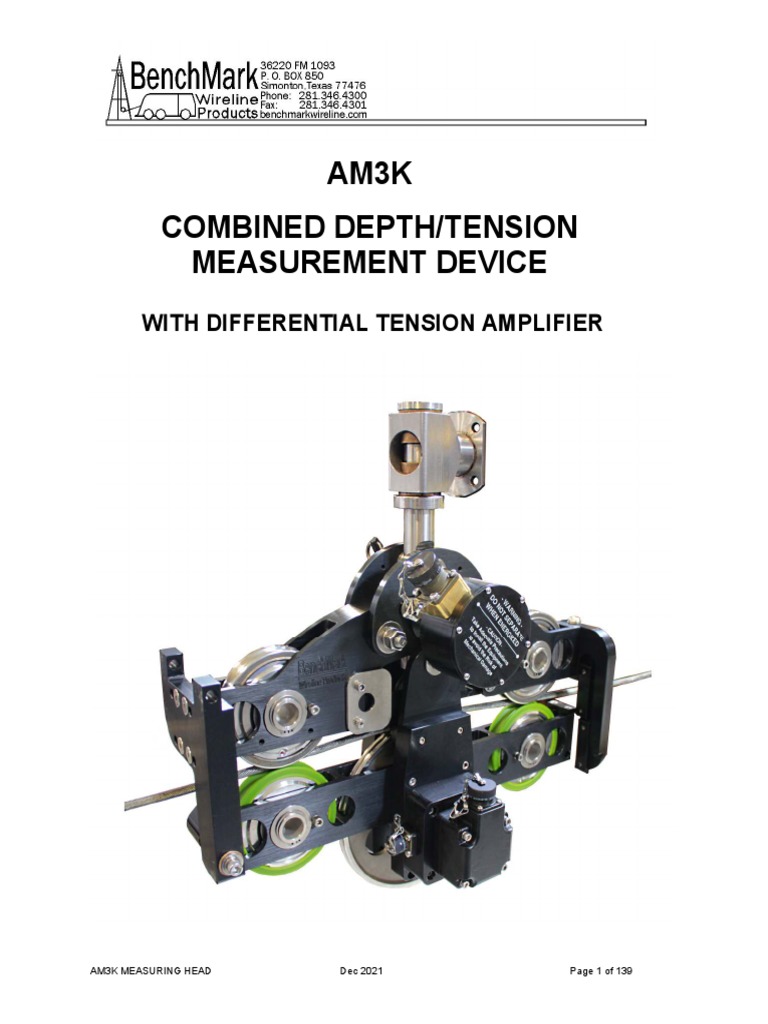 Am3K Combined Depth/Tension Measurement Device: With Differential Tension Amplifier | PDF ...