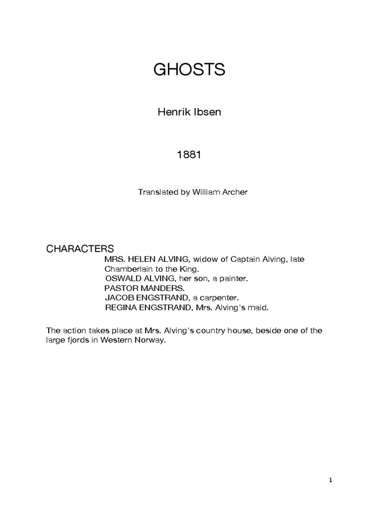 Ghosts: Henrik Ibsen | PDF