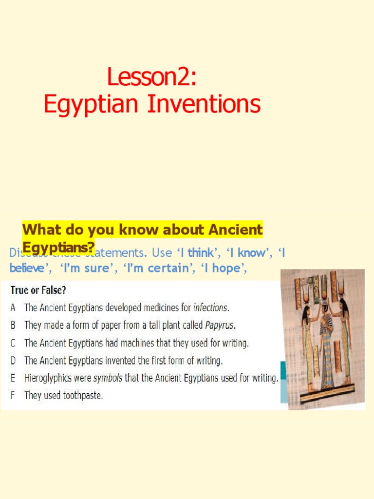 Lesson2: Egyptian Inventions | PDF | Social Science