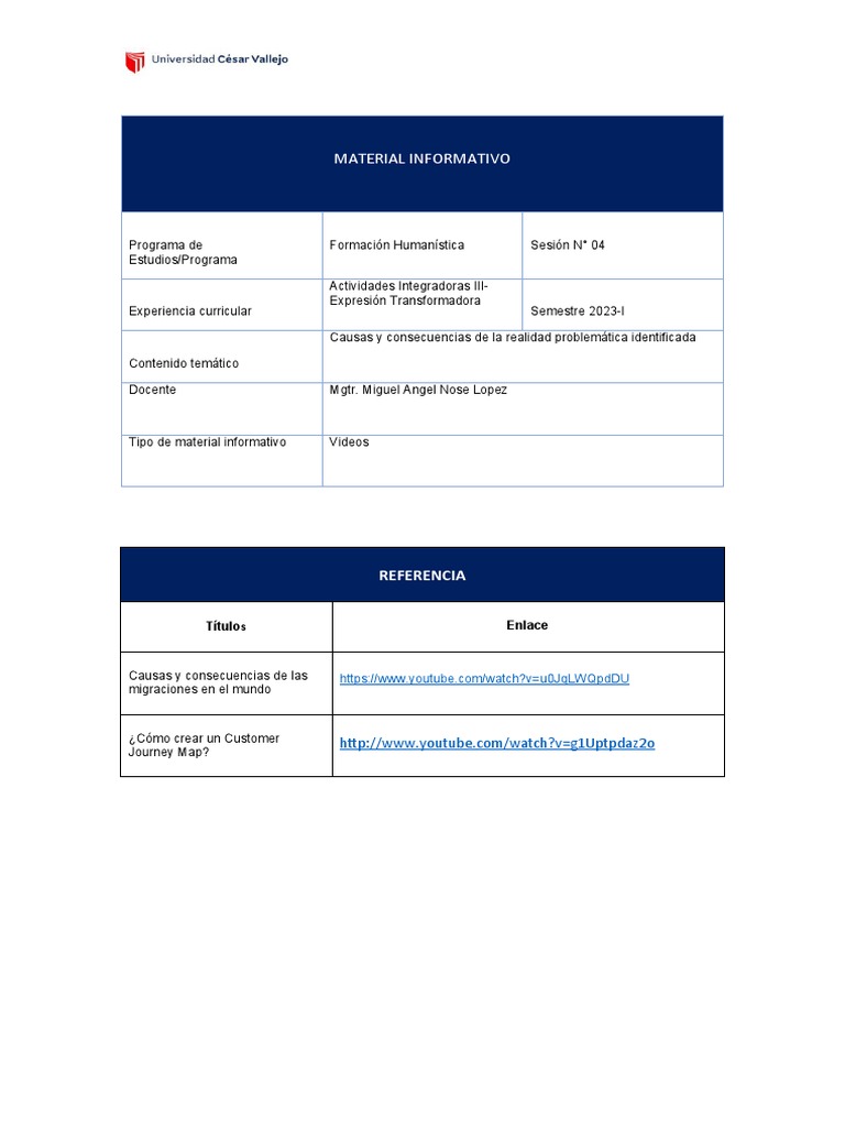 Material Informativo: Referencia | PDF