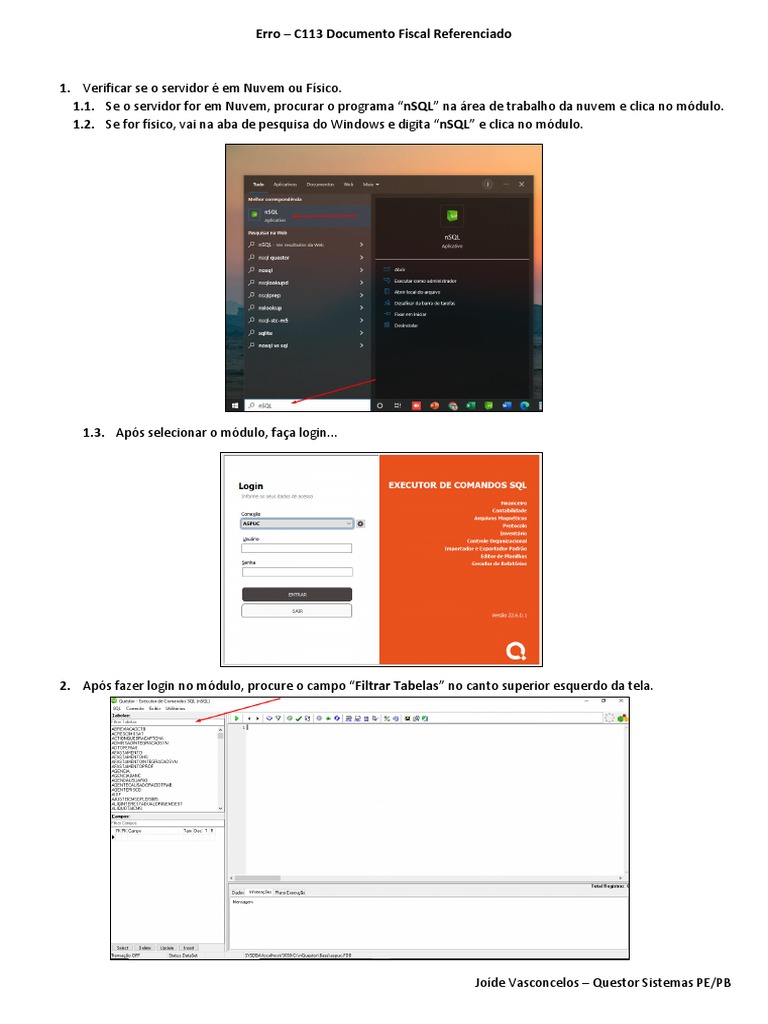 Erro C113 no Questor PE/PB | PDF | Computadores | Tecnologia e Engenharia