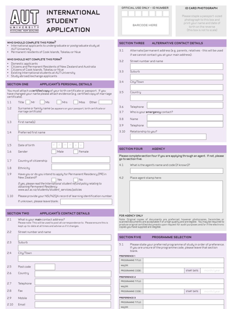 Intl Student Application Form | PDF | Notary Public | Fee