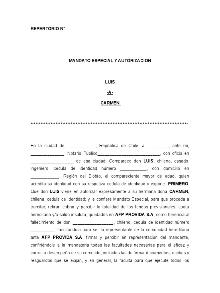 Mandato Especial Afp | PDF