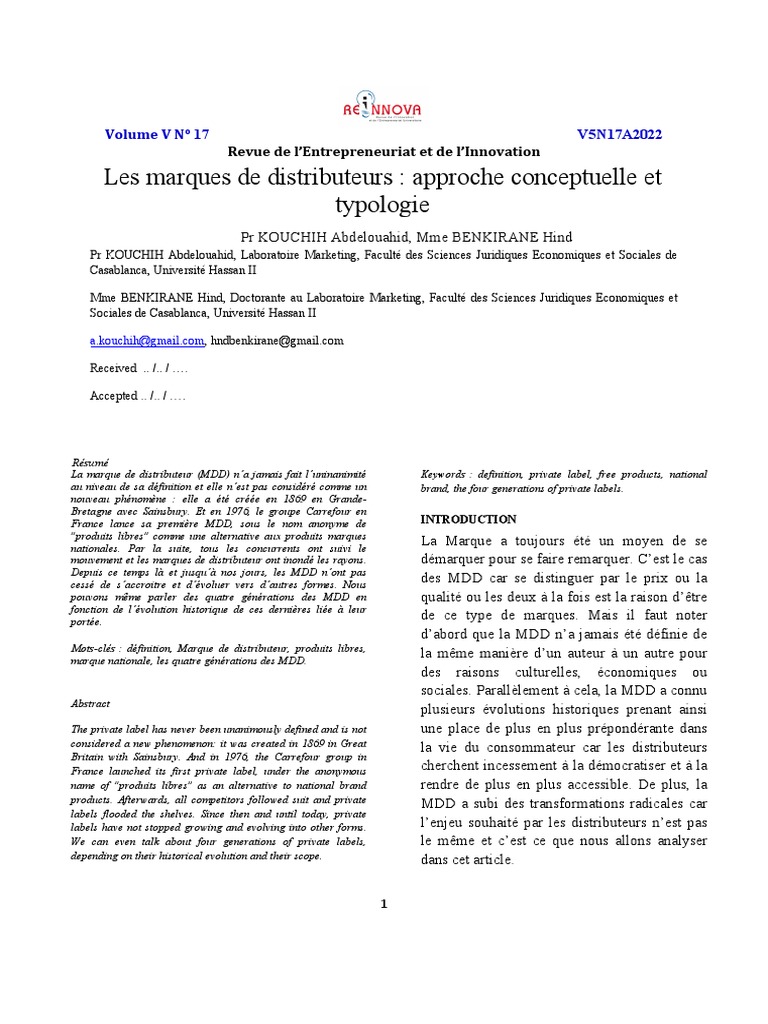 Les Marques de Distributeurs: Approche Conceptuelle Et Typologie | PDF | Marque de distributeur ...