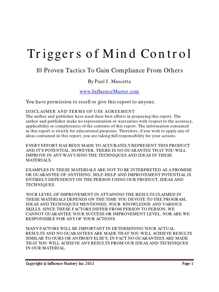 Triggers of Mind Control | PDF | Persuasion | Body Language